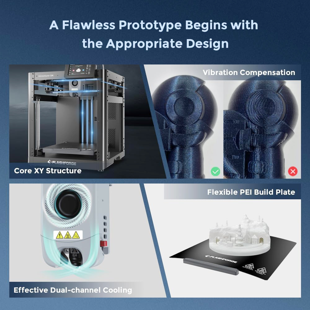 Flashforge Adventurer 5M 3D Printer 600mm/s | Europe