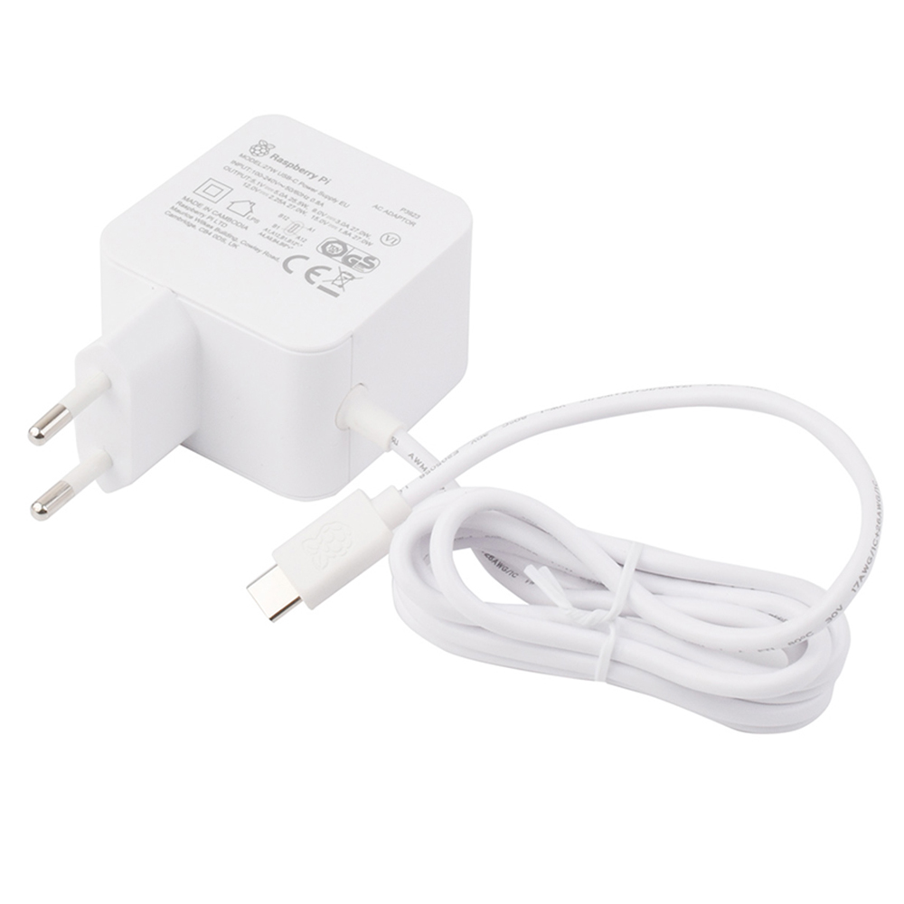 Official 27W Type-C Power Supply for Raspberry Pi 5 EU Plug