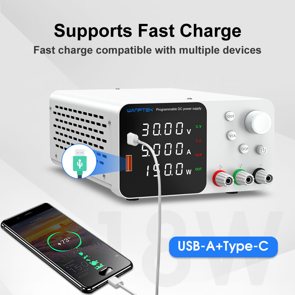 WANPTEK TPS305 Regulated DC Power Supply White - UK Plug