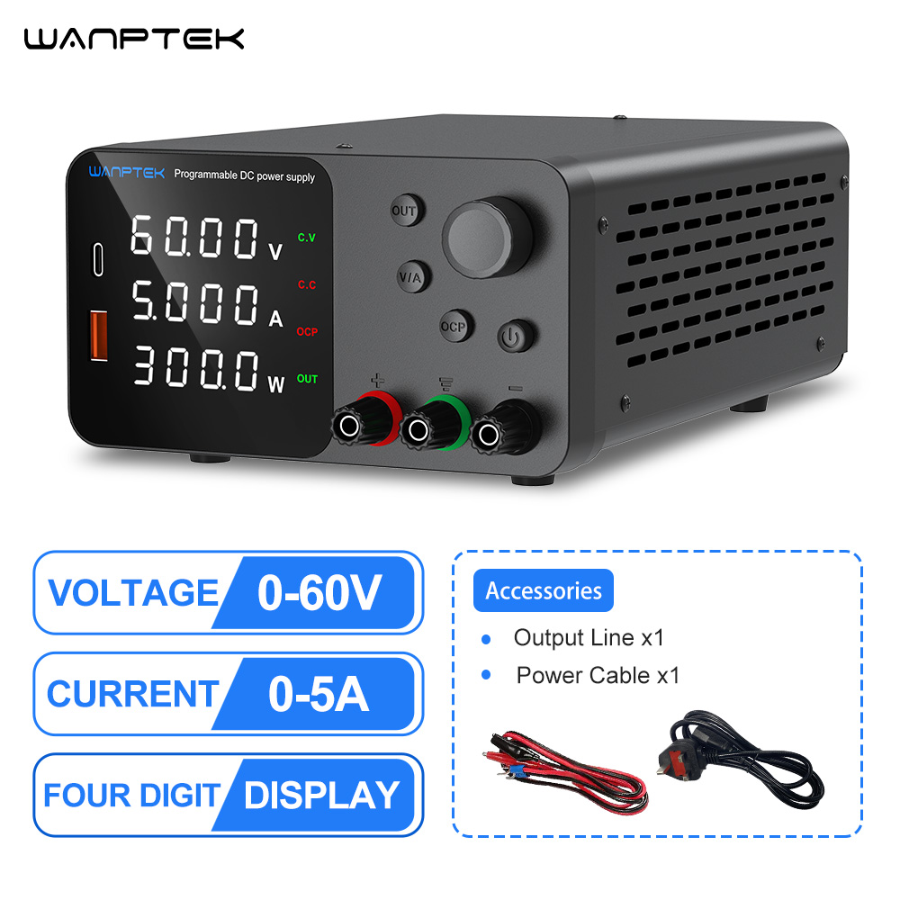 WANPTEK TPS605 Regulated DC Power Supply Black UK Plug
