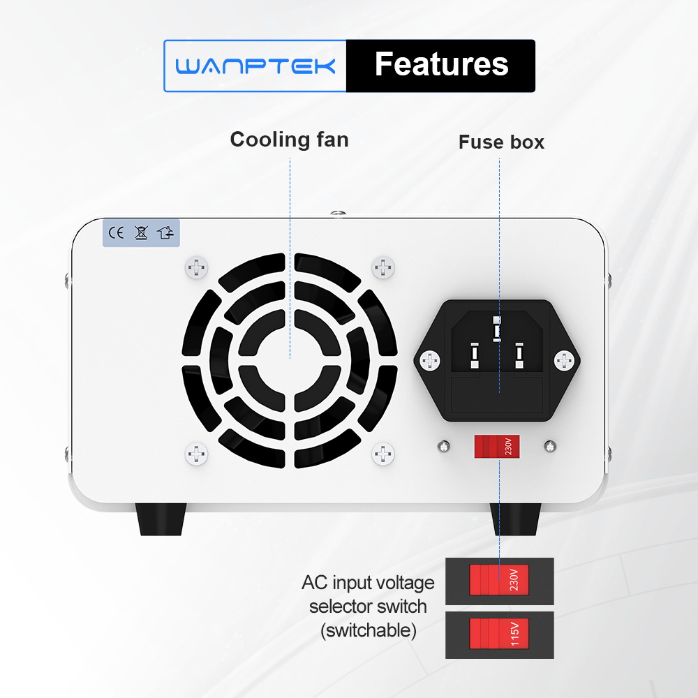 WANPTEK TPS605 Regulated DC Power Supply White US Plug