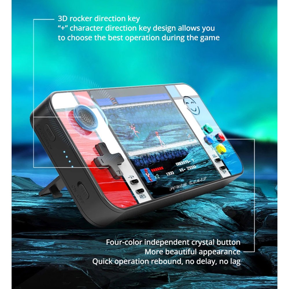 D41 2-in-1 Handheld Game Console - Black+Red+Blue