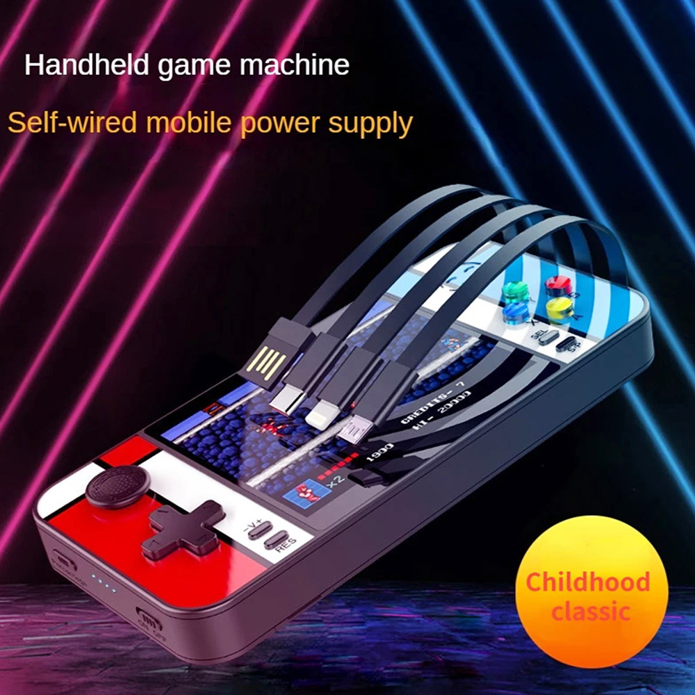 D41 2-in-1 Handheld Game Console - Black+Red+Blue