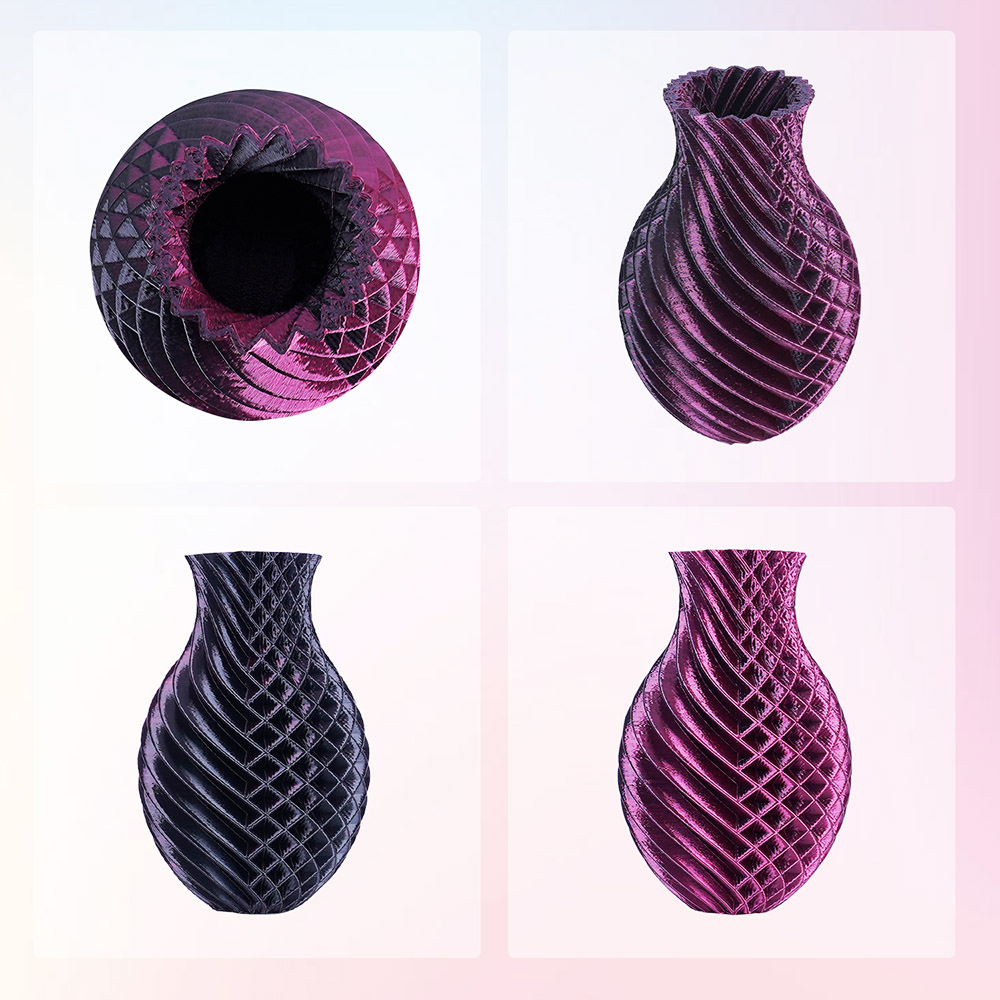 ERYONE Dual Color Silk PLA Filament Black & Rose Red | Europe