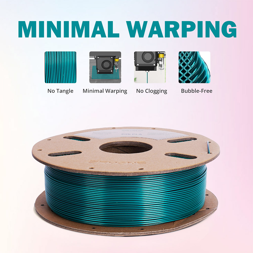 ERYONE Dual Color Silk PLA Filament Dark Green & Black