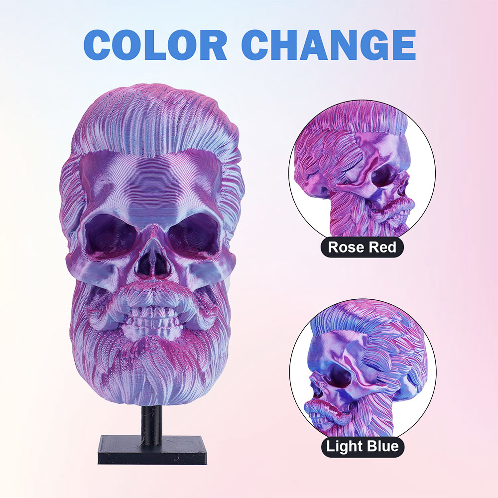 ERYONE Dual Color Silk PLA Filament Rose Red & Light Blue