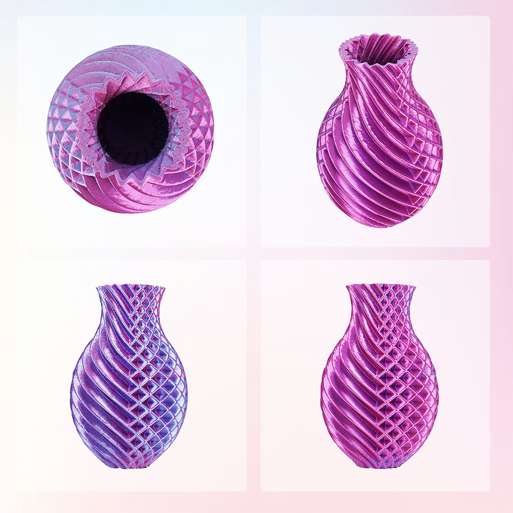 ERYONE Dual Color Silk PLA Filament Rose Red & Light Blue