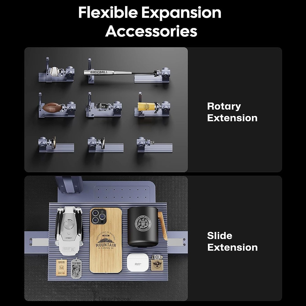 LaserPecker LP4 Laser Engraver with Rotary and Slide Extension, 10W ...