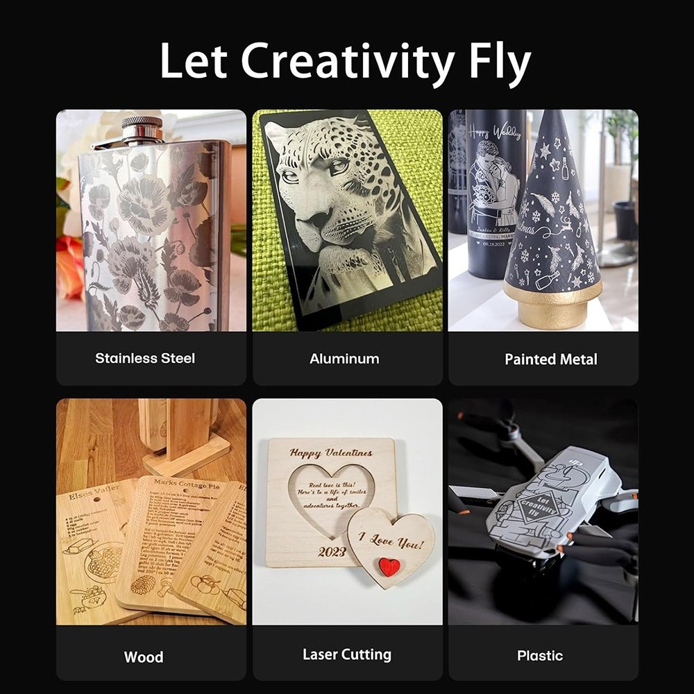 LaserPecker LP4 Laser Engraver with Rotary and Slide Extension, 10W ...