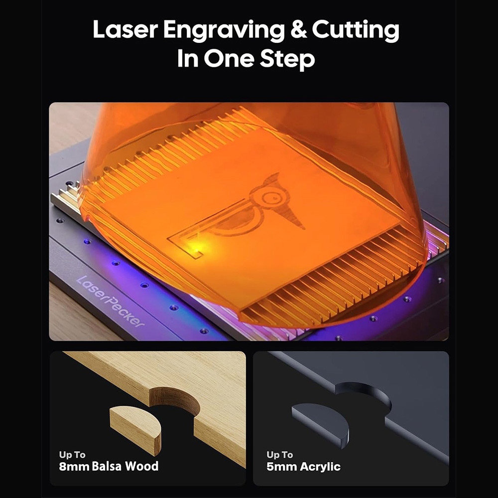 LaserPecker LP4 Laser Engraver,10W Diode + 2W IR Laser
