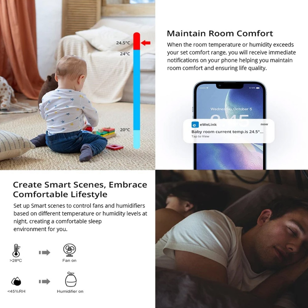 SONOFF SNZB-02P Zigbee Temperature and Humidity Sensor