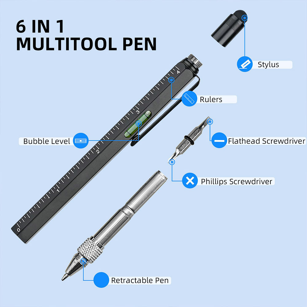 HMP P136A 6-in-1 Multitool Pen Black