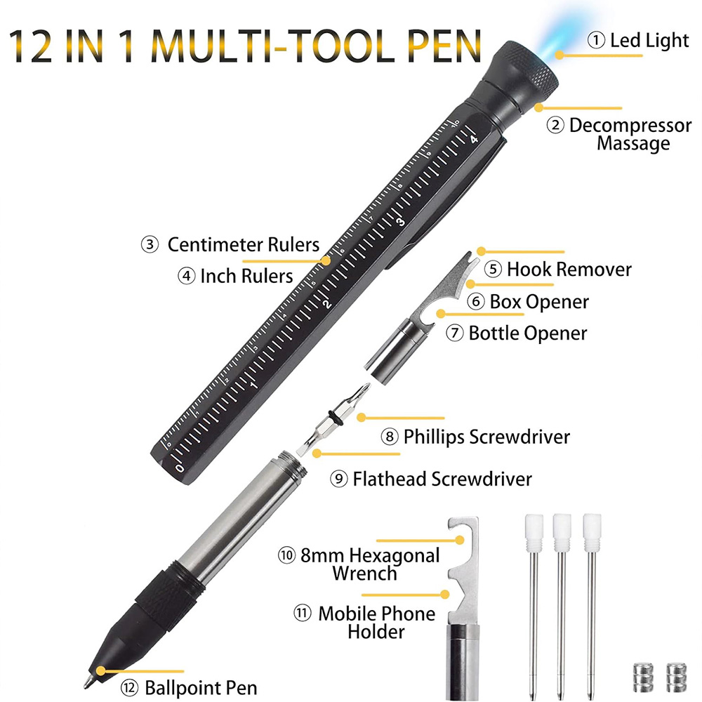 HMP P256 12-in-1 Multitool Pen Black