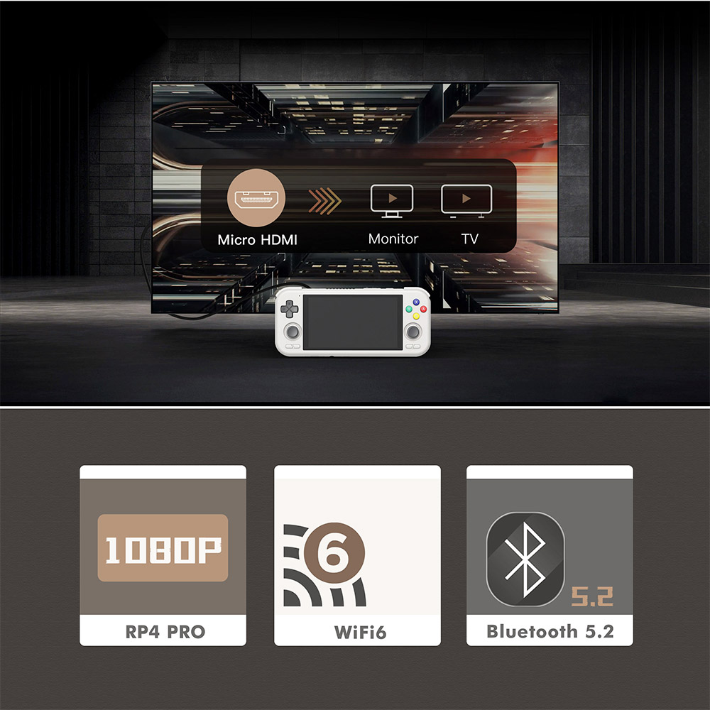 Retroid Pocket 4 Pro Game Console - Transparent Blue