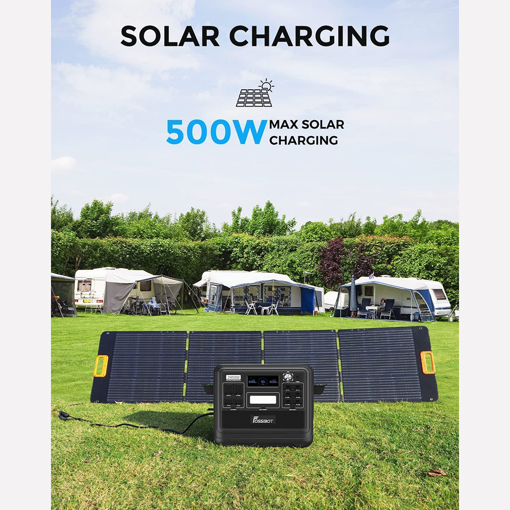 FOSSiBOT F2400 Portable Power Station + 2 x SP200 Solar Panel | Europe