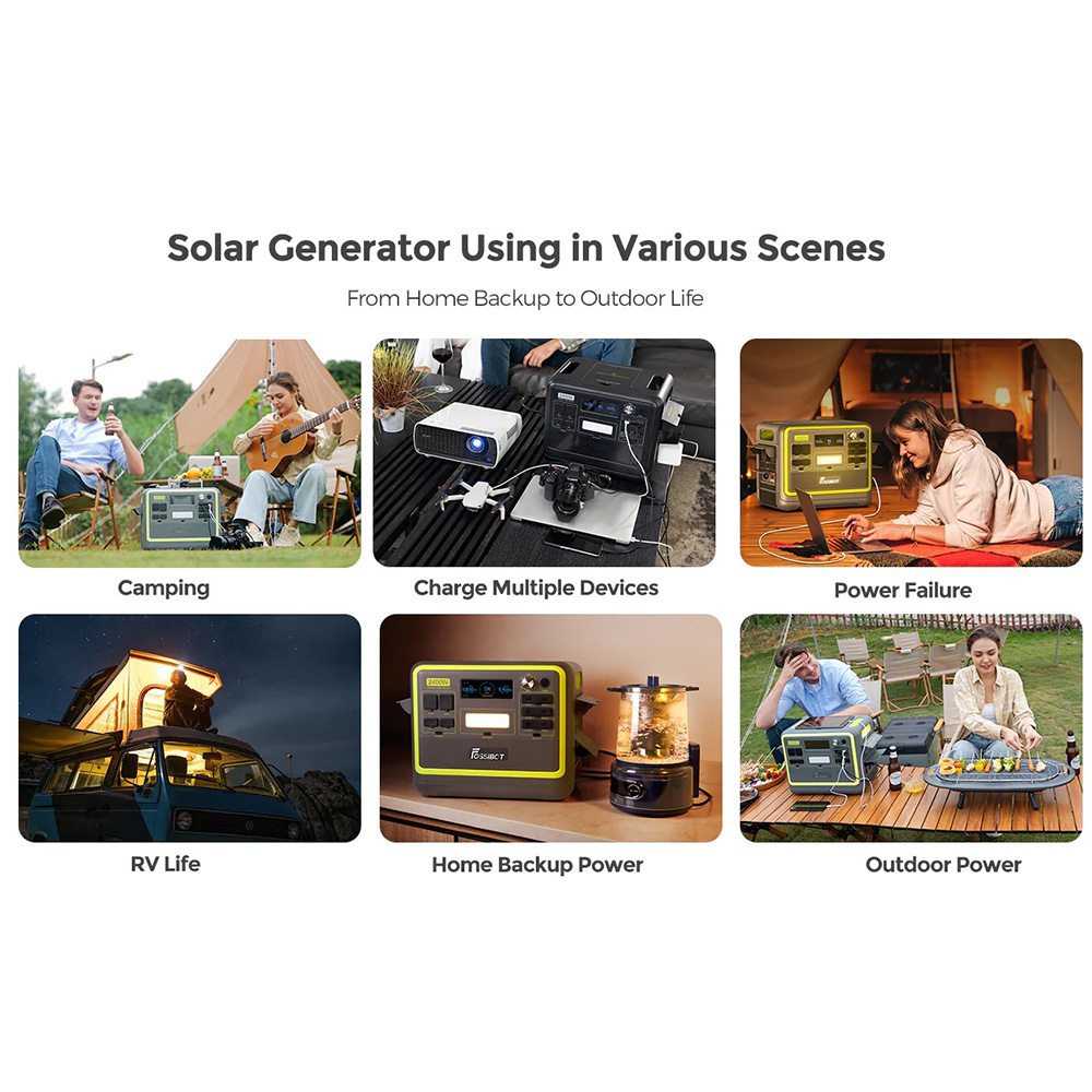 FOSSiBOT F2400 Portable Power Station + 2 x SP200 Solar Panel | Europe