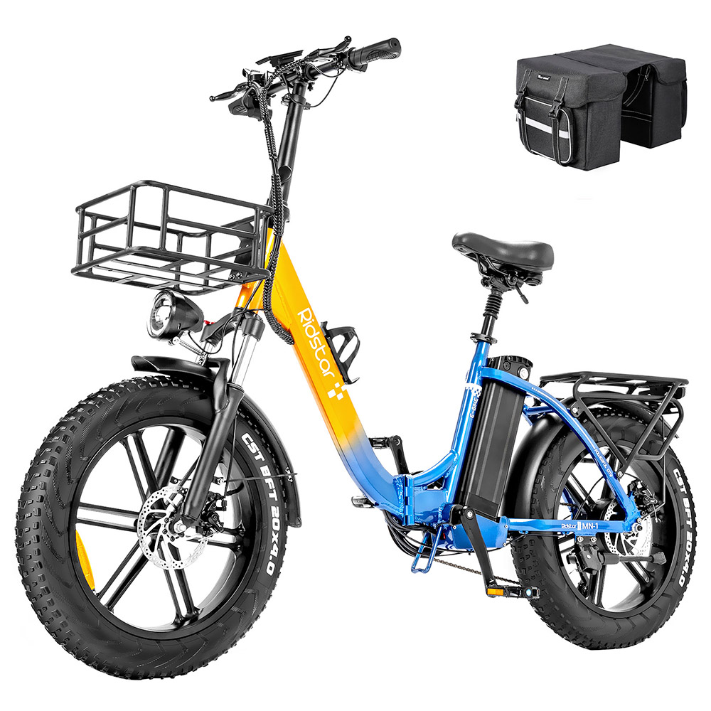Ridstar MN20 Electric Bike 20-inch Fat Tire 80km Max Range