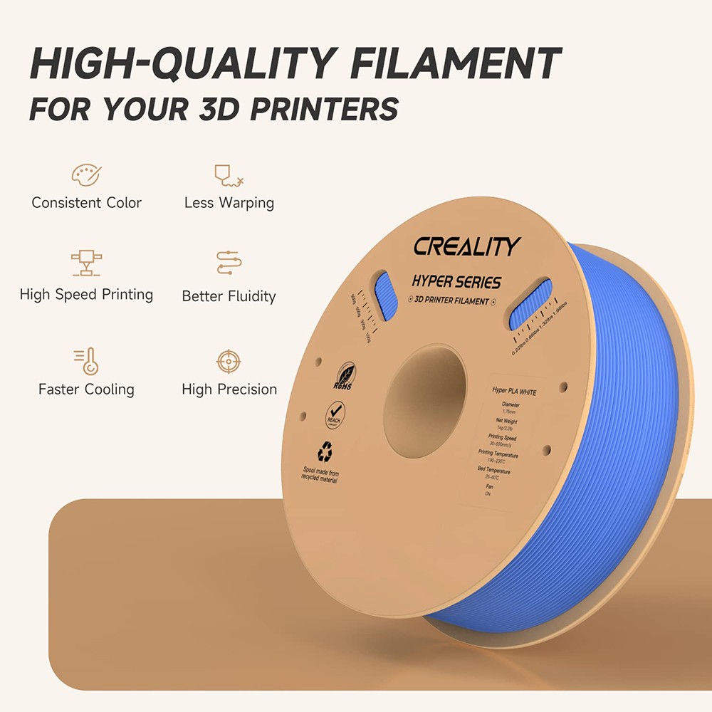 Creality Hyper PLA 3D Printing Filament 1.75mm 1KG Blue | Poland