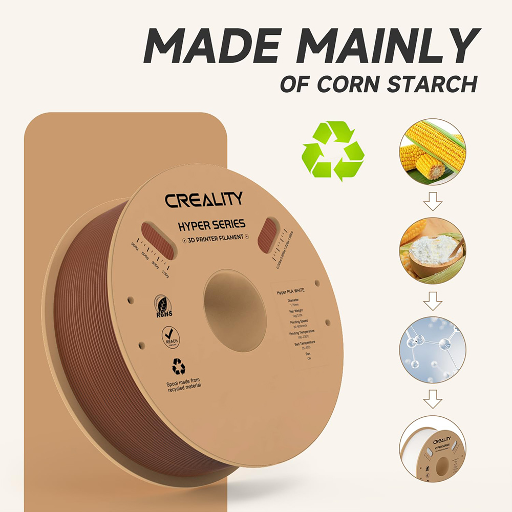 Creality Hyper PLA 3D Printing Filament 1.75mm 1KG Brown | Poland