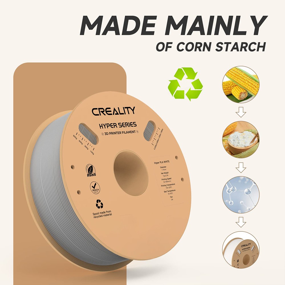 Creality Hyper PLA 3D Printing Filament 1.75mm 1KG Gray | Poland