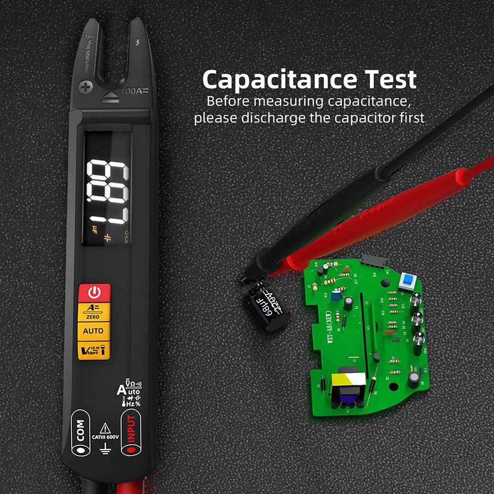 BSIDE U1 Digital Clamp Multimeter with Tester Probe+Alligator Clip