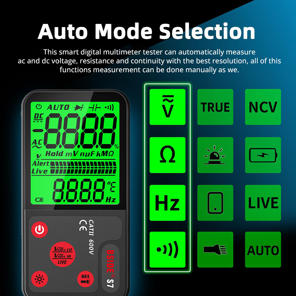 BSIDE S7 Smart Digital Multimeter Black with Bag