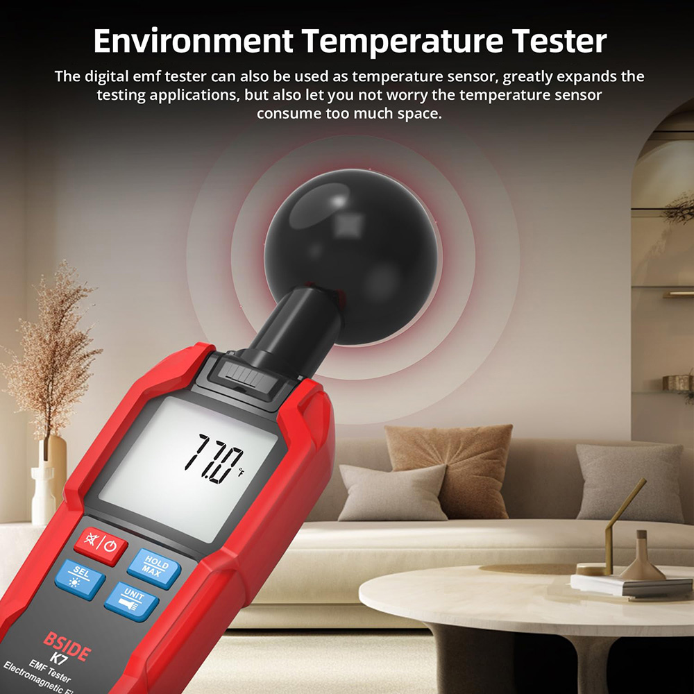 BSIDE K7 Electromagnetic Field Tester Red without Battery