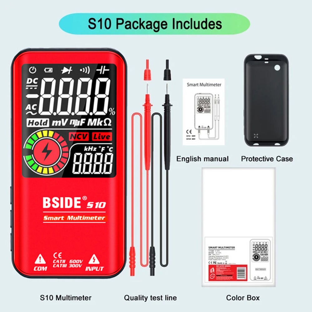 BSIDE S10 Smart Digital Multimeter Red without Battery