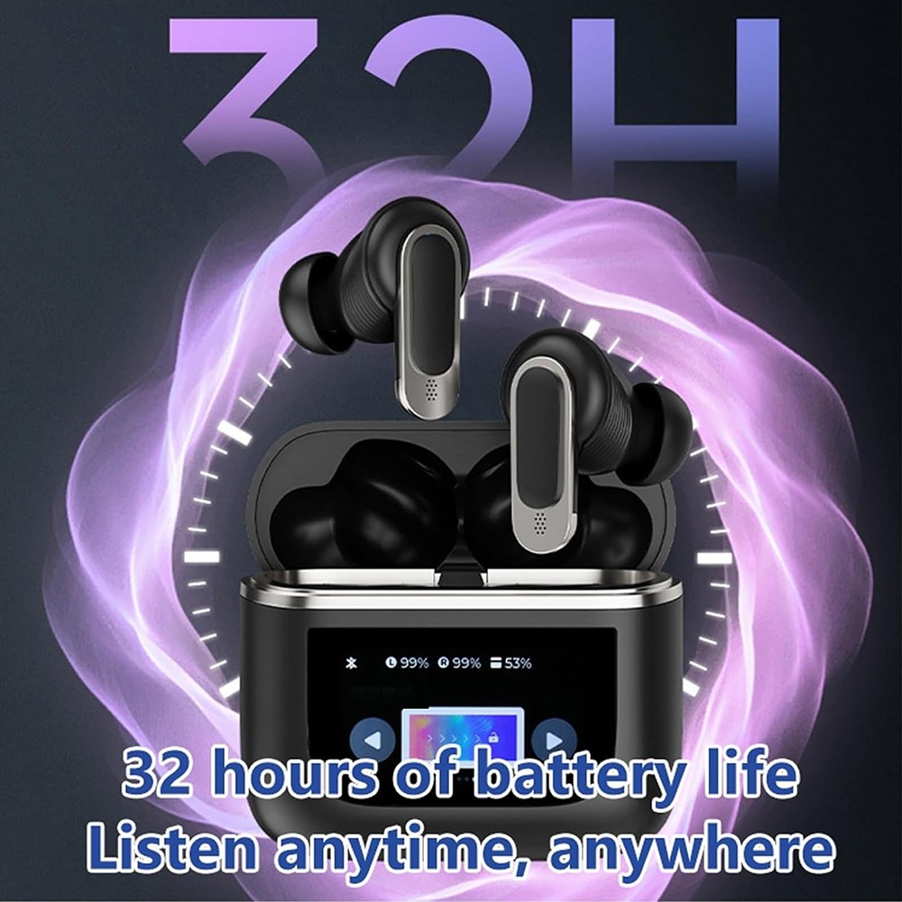 Smart Touchscreen Bluetooth Earbuds Black