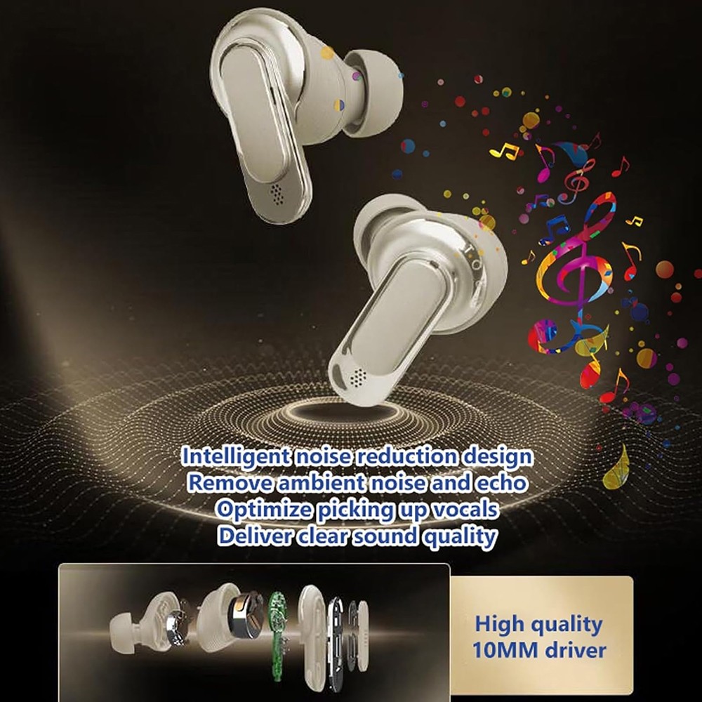Smart Touchscreen Bluetooth Earbuds Black