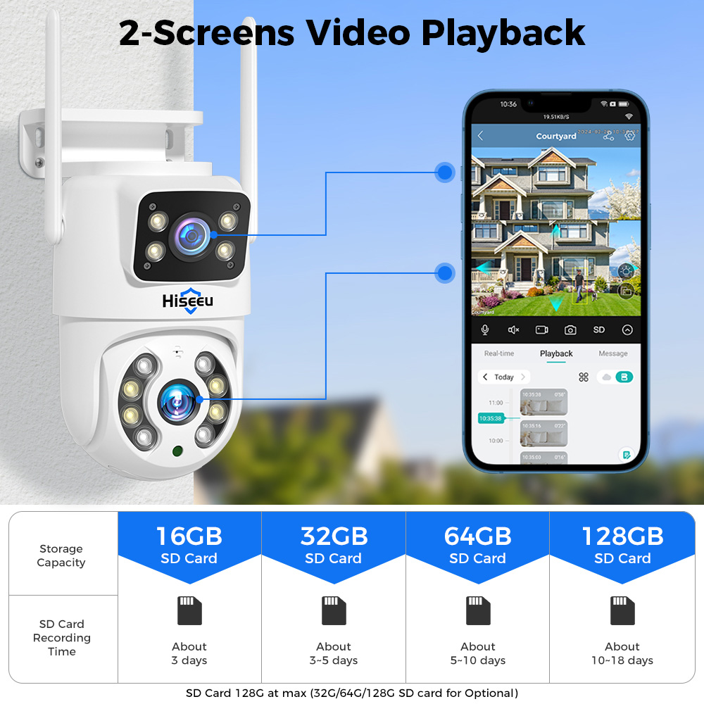 Hiseeu 4K 6MP Outdoor WiFi Camera