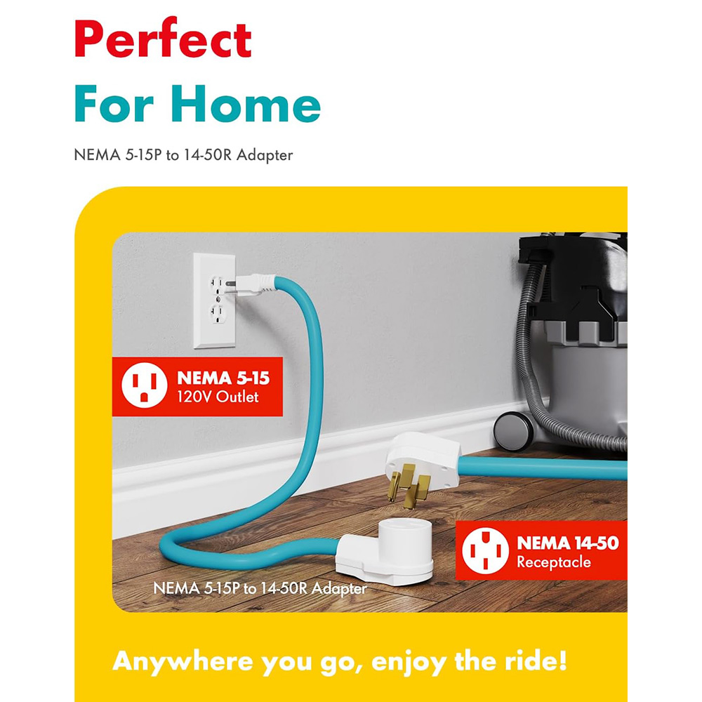 Shell NEMA 5-15P to 14-50R EV Charger Adapter Cord