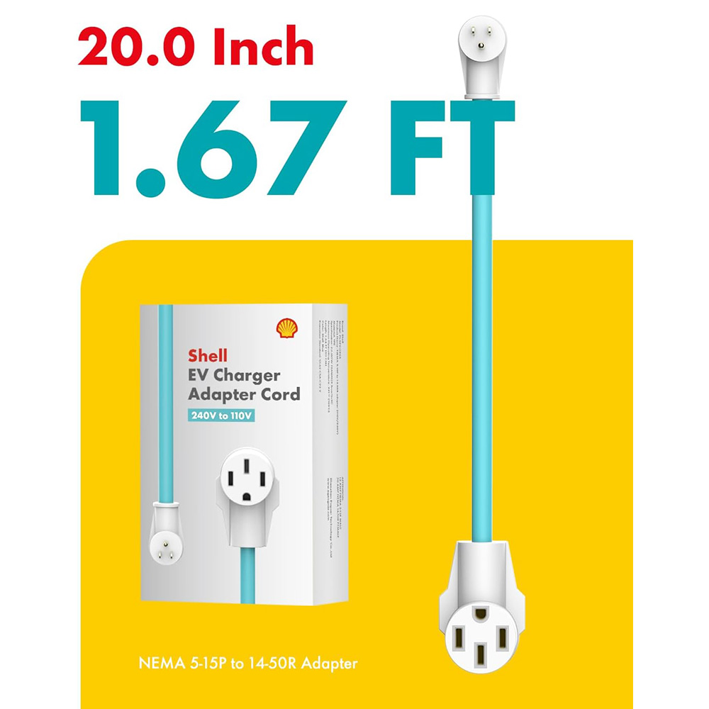 Shell NEMA 5-15P to 14-50R EV Charger Adapter Cord
