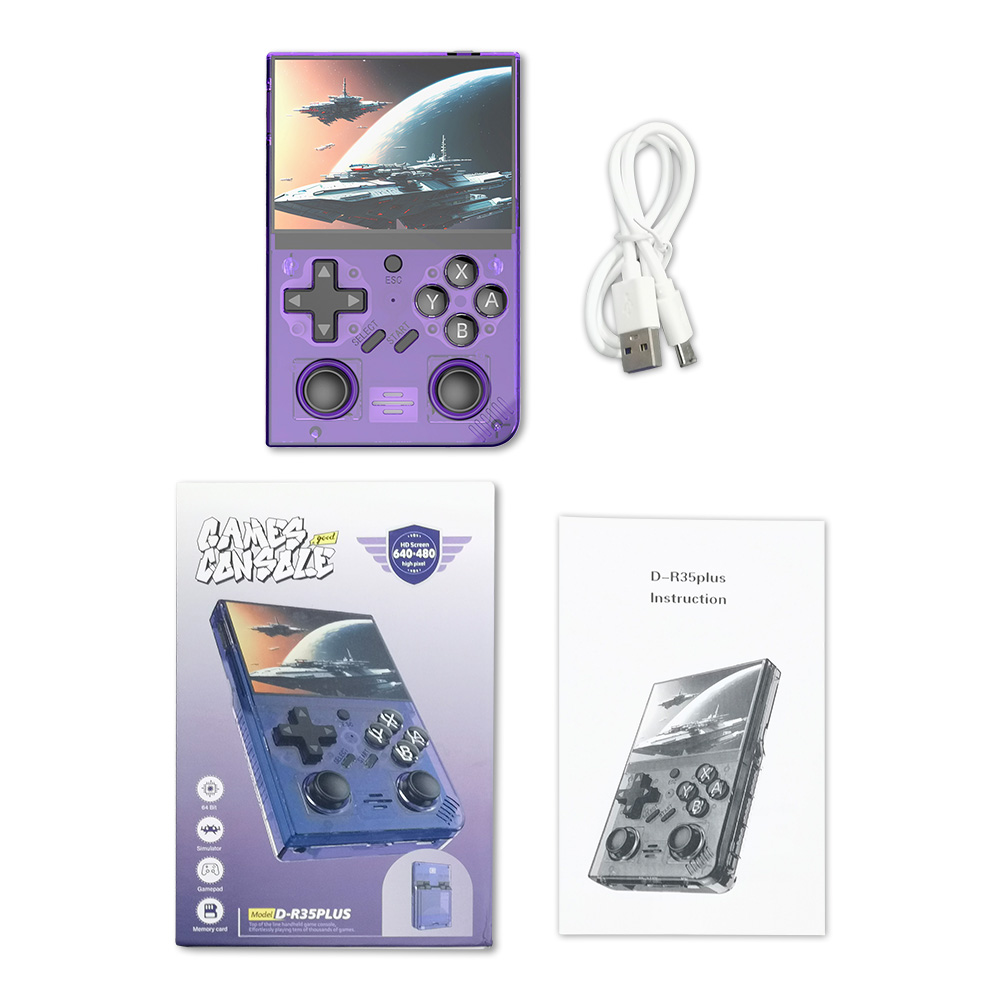 R35 Plus Handheld Game Console 64GB Purple