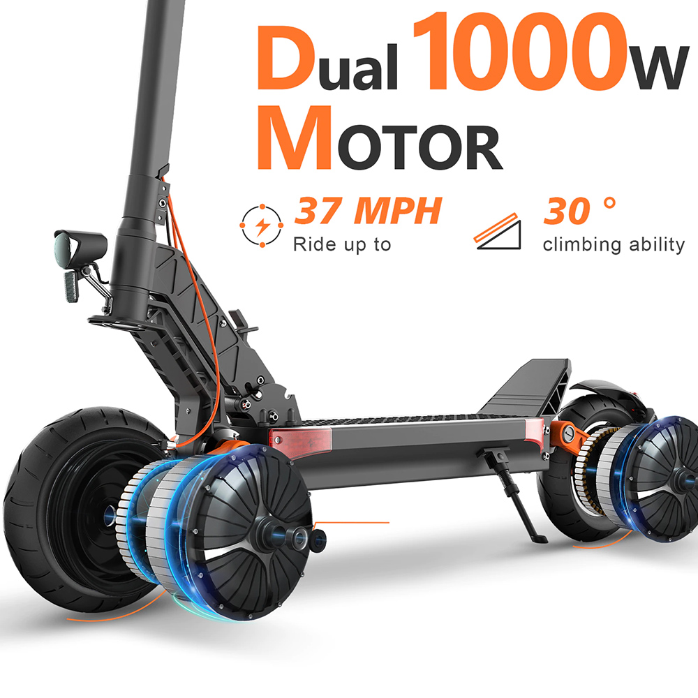 JOYOR S10-S-Z Electric Scooter 10in 60V 18Ah 2*1000W Motor Black