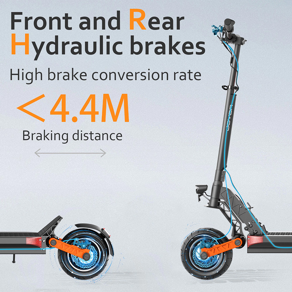 JOYOR S10-S-Z Electric Scooter 10in 60V 18Ah 2*1000W Motor Black