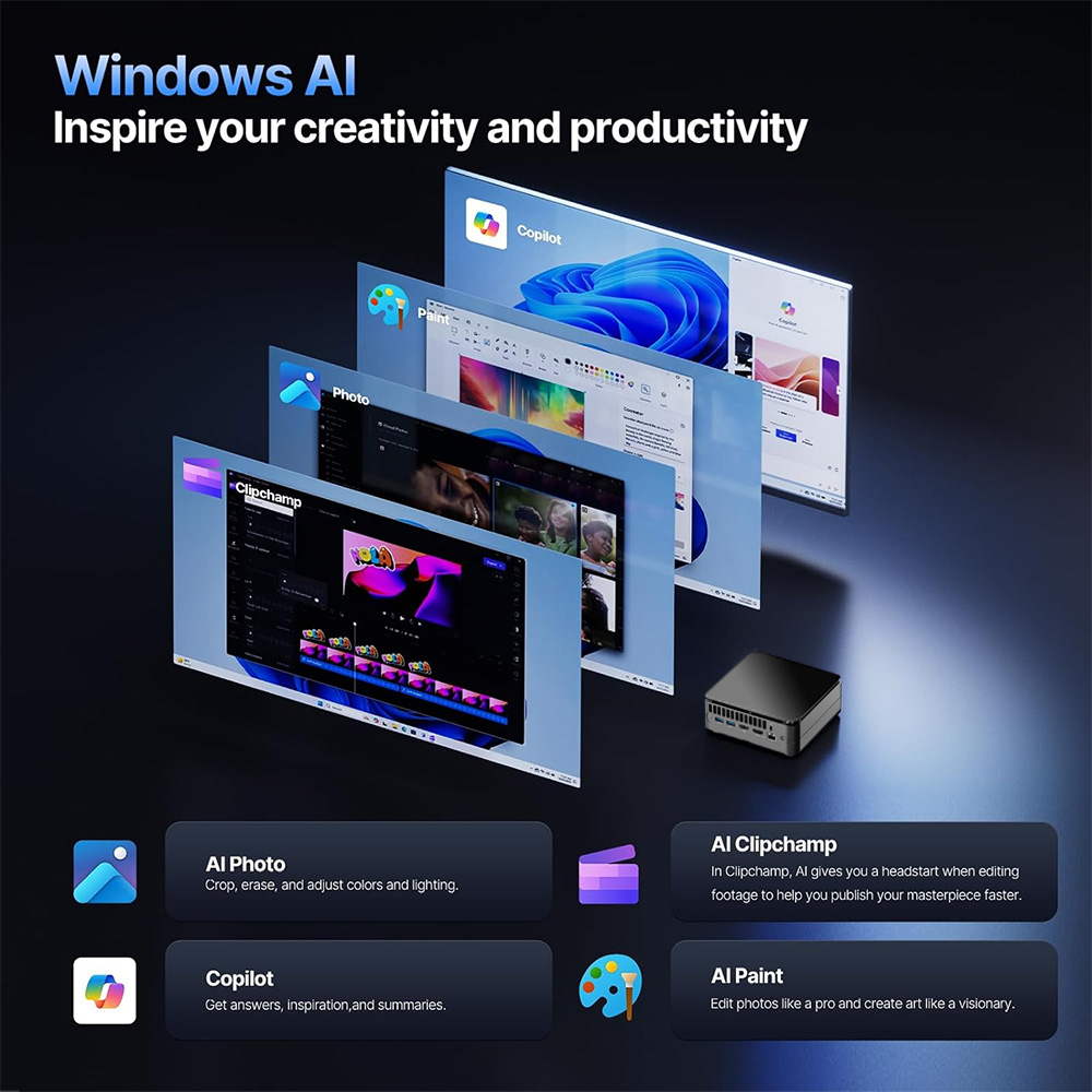 AI PC OUVIS F1A Intel Core Ultra 5 125H ai for PC on computer