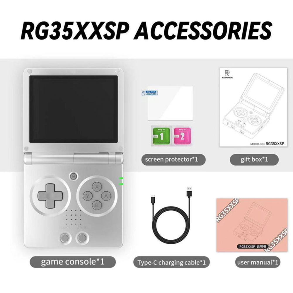 ANBERNIC RG35XXSP Retro Game Consol 32GB+128GB 10000 Games Moonlight ...