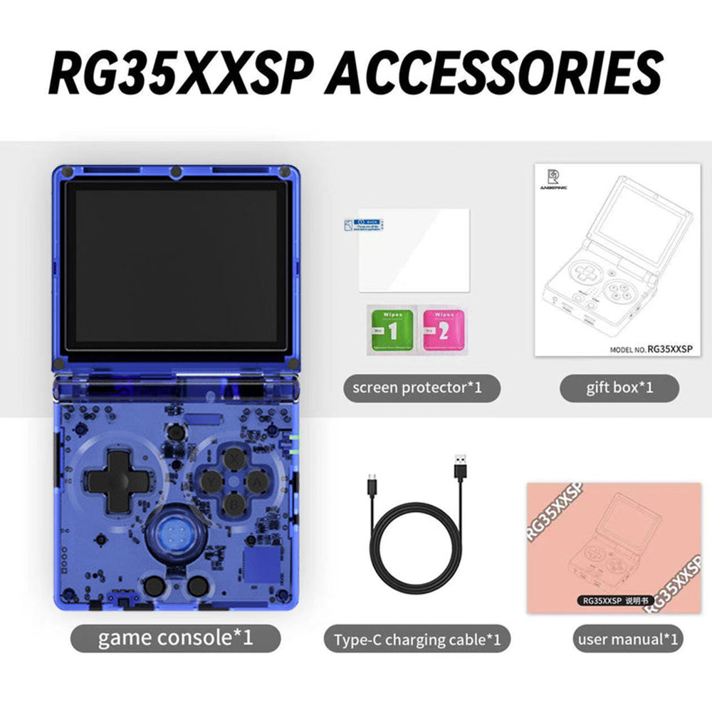 ANBERNIC RG35XXSP Retro Game Consol 32GB+128GB 10000 Games Moonlight ...