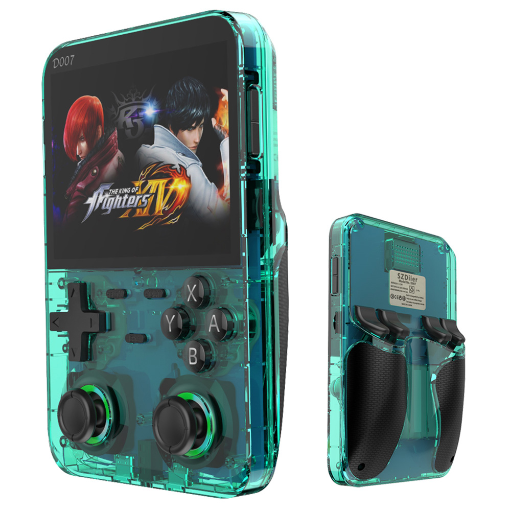 D007 Plus Pro Handheld Game Console 64GB Transparent Blue