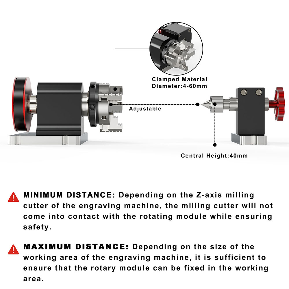 TWO TREES 4th Axis CNC Rotary Module Kit for TTC450 Laser | Europe