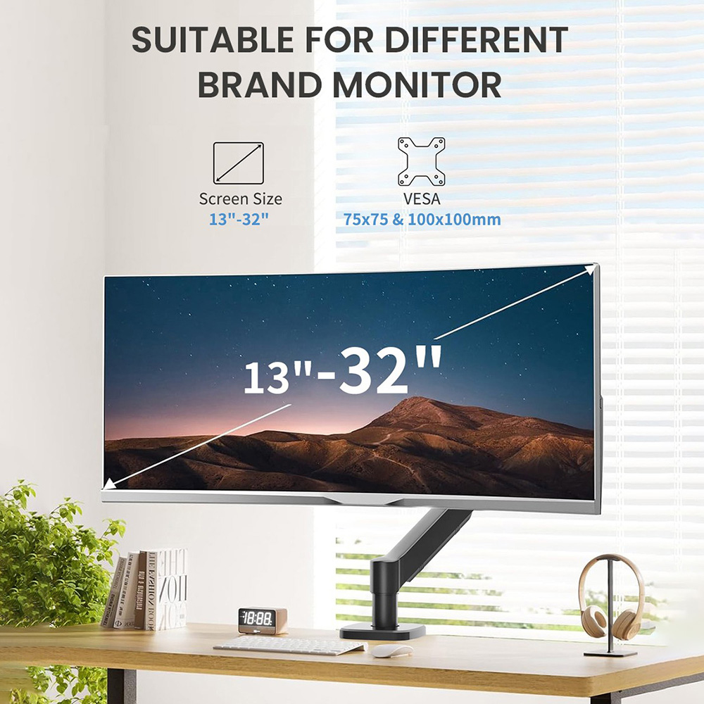 M252 Gas Spring Single Monitor Stand