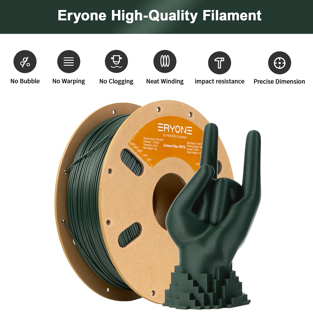 ERYONE Carbon Fiber PETG Filament 1kg Green | Europe