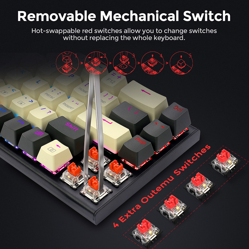 Redragon 68-Key Compact Mechanical Gaming Keyboard