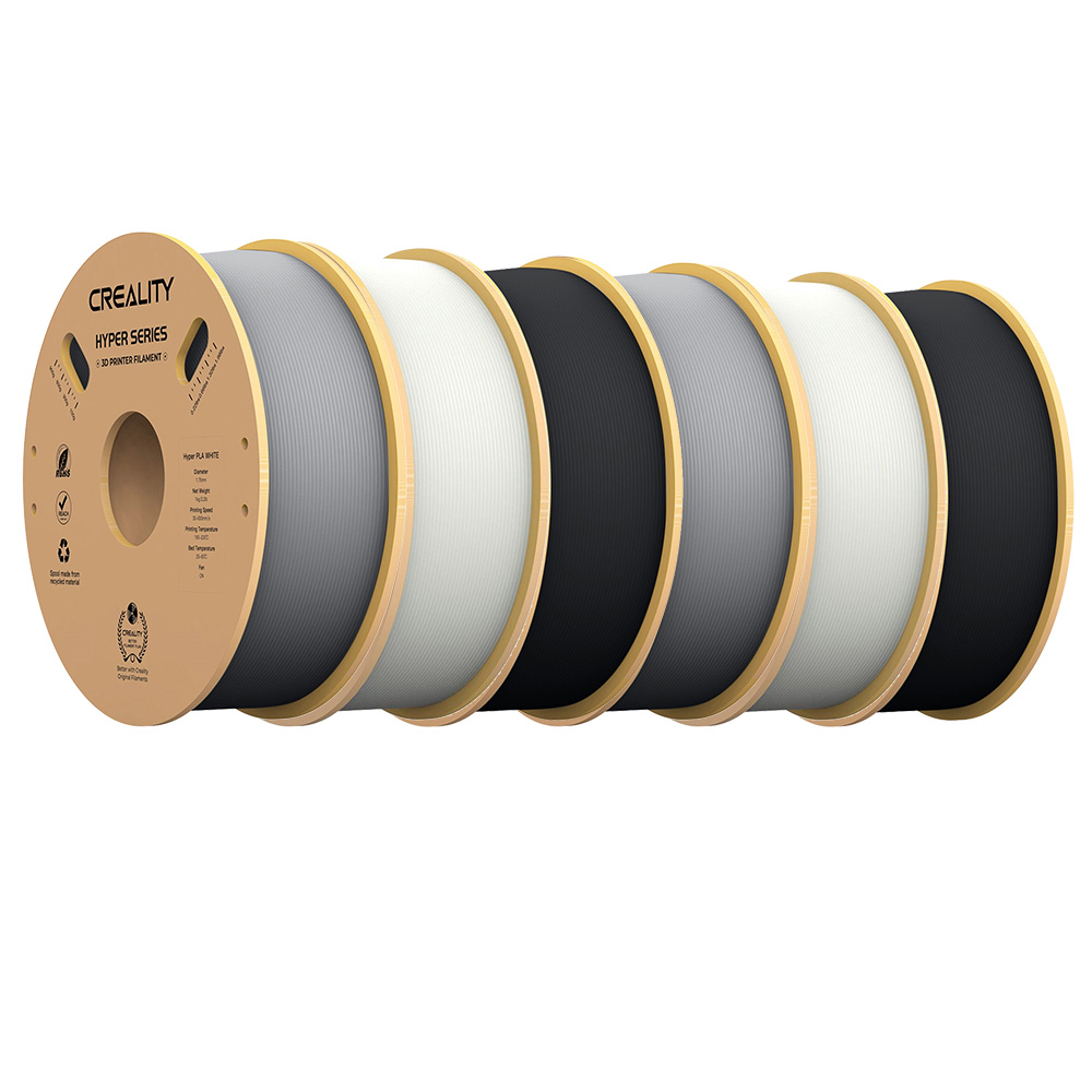 6kg Creality Hyper-PLA + Sunlu S2 Filament Dryer - 2kg Black/2kg White ...