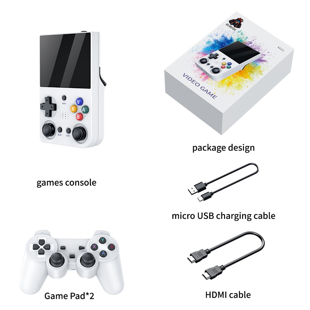 SJGAM M21 Retro Handheld 2GB + 64GB with 1219 Games 6-8Hours Platime Purple