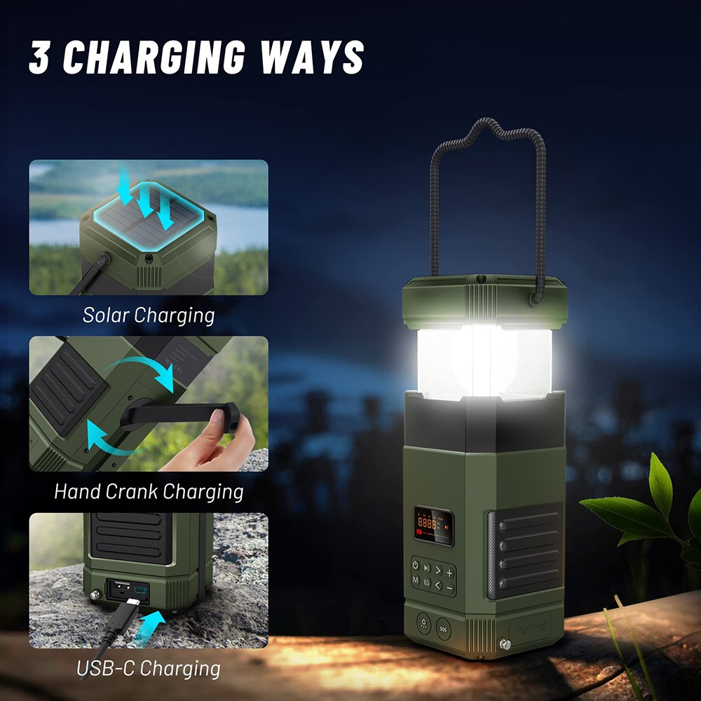 Multifunctional Portable Emergency LED Camping Lantern Green
