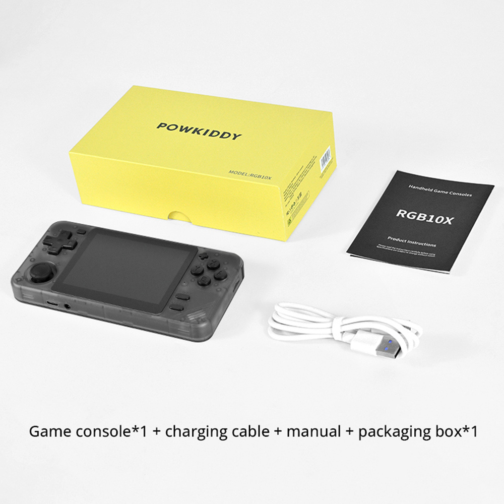Powkiddy RGB10X Handheld Game Console 128GB Transparent Black
