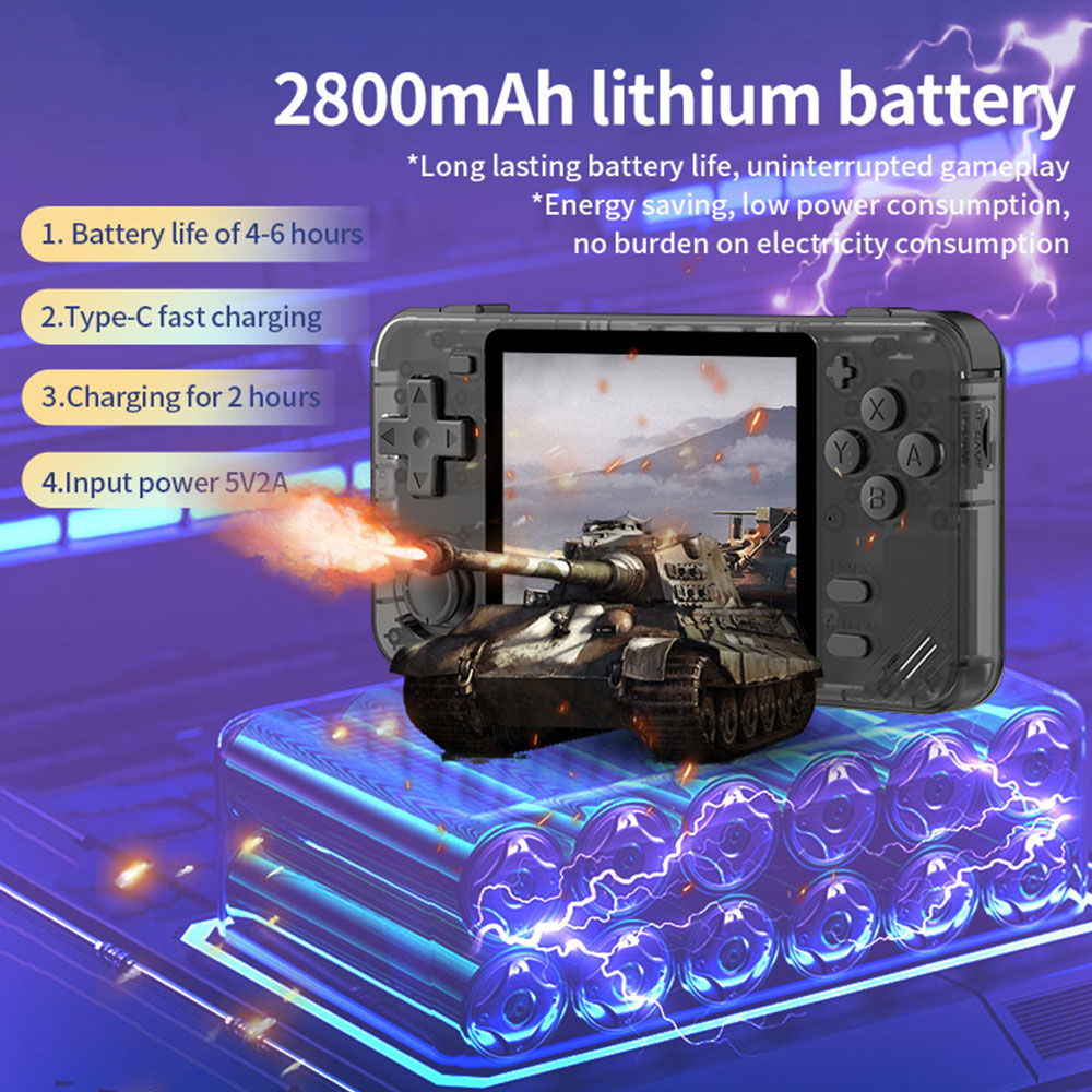 Powkiddy RGB10X Handheld Game Console 64GB Transparent Black