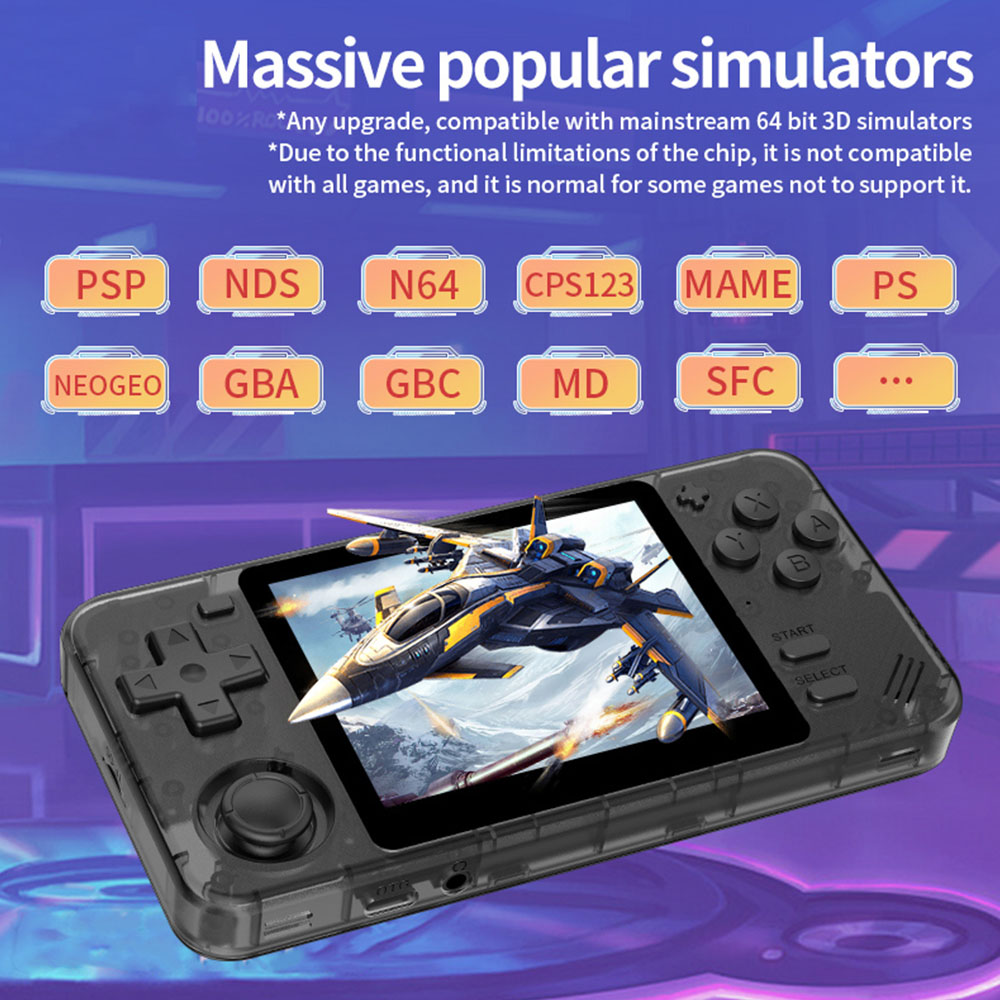 Powkiddy RGB10X Handheld Game Console 64GB Transparent Black